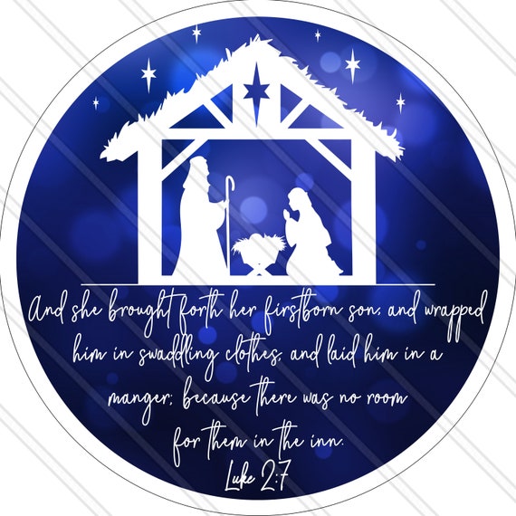 Nativity Scene Sign Bible Versus Sign Christmas Spirit - Etsy