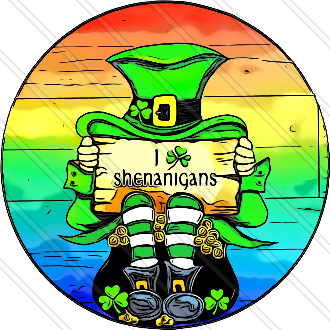 I Love Shenanigans Sign - Leprechaun Sign - St Patricks Door Decor - St ...