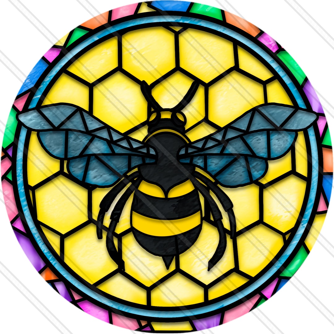 Bee Sign Stained Glass Bee Sign Stained Glass Sign Spring Wreath Sign ...