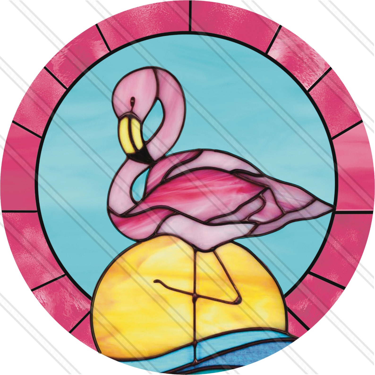 Flamingo Sign Stained Glass Sign Everyday Door Decor - Etsy