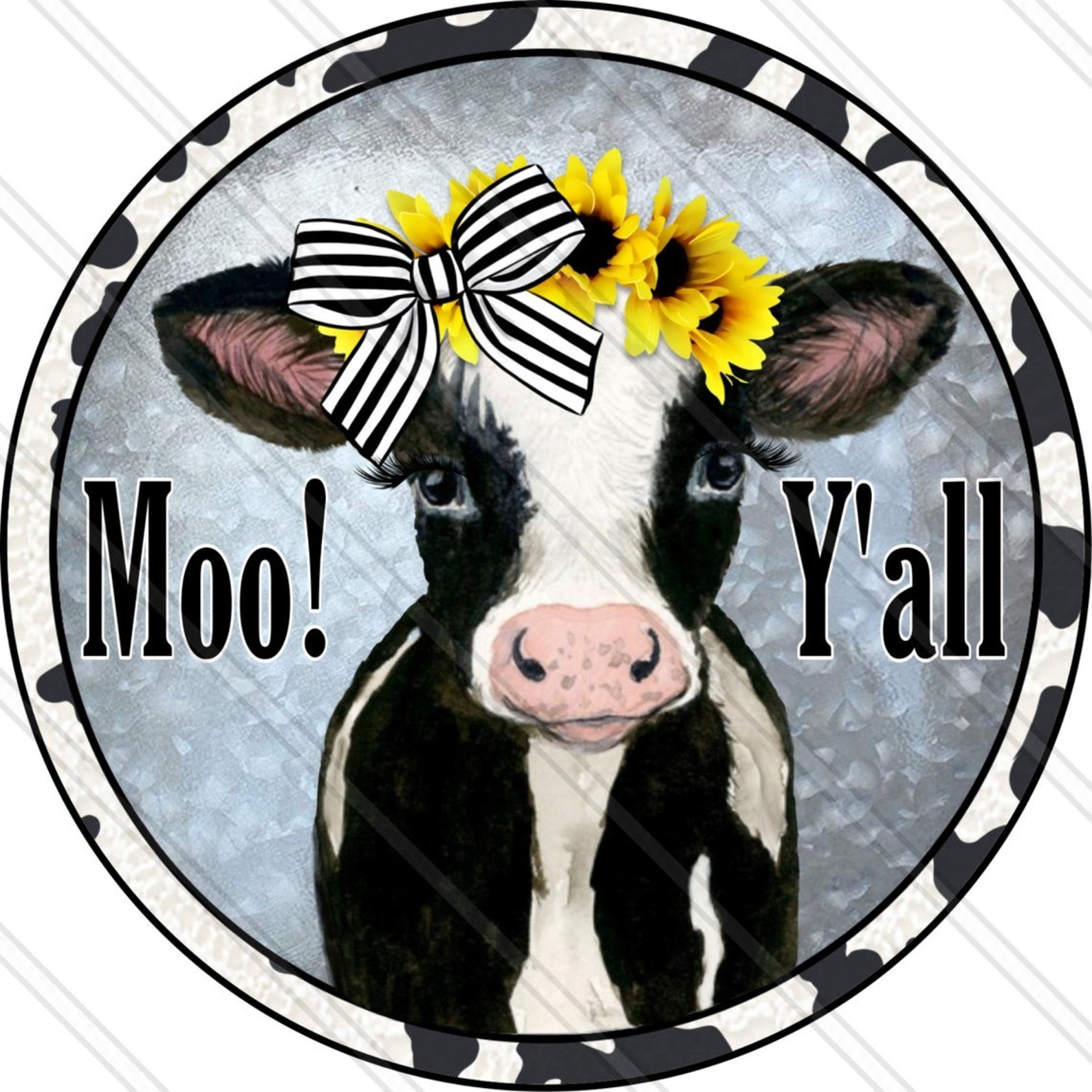 Moo Yall Cow Sign Farmhouse Sign Cow Print Everyday Sign - Etsy