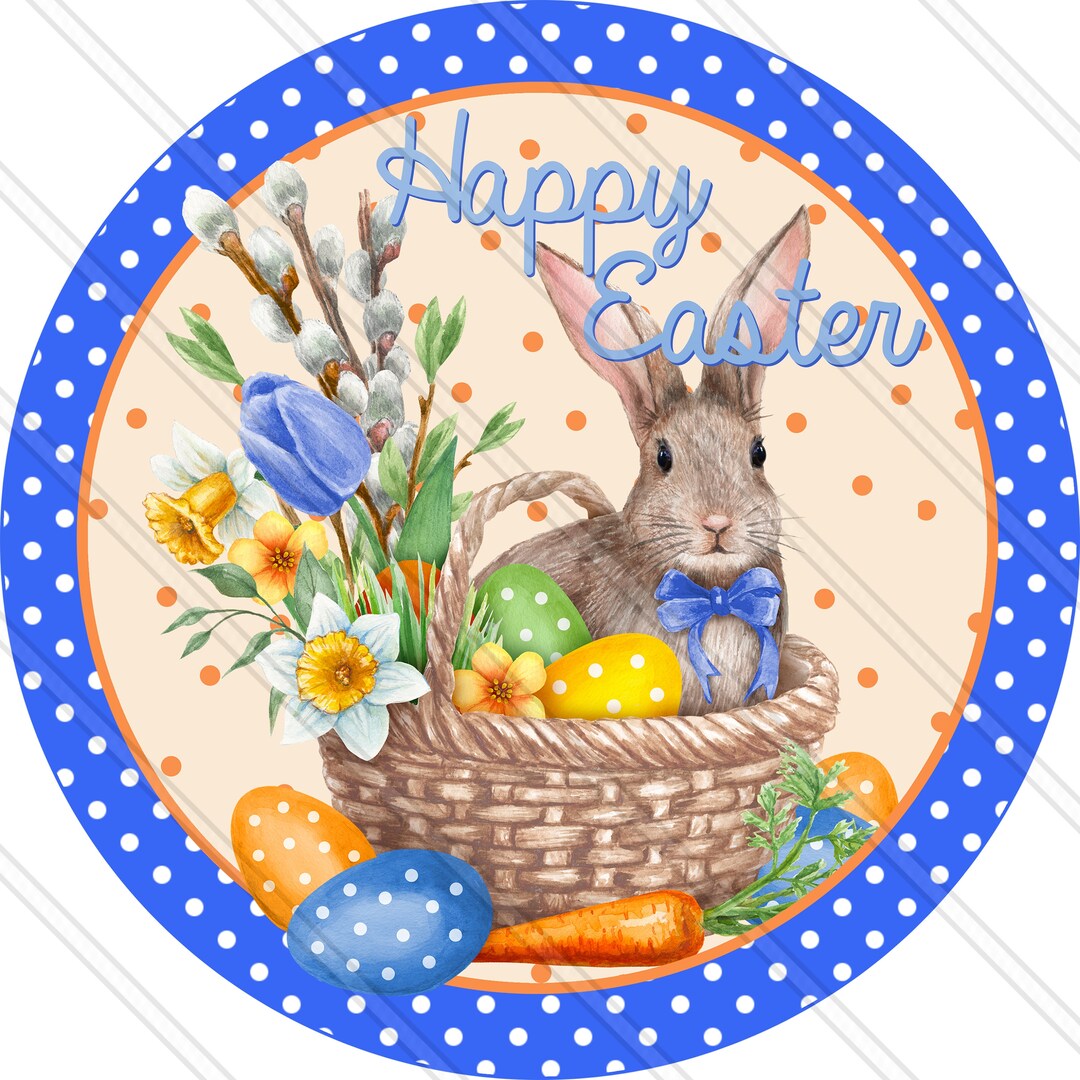 Happy Easter Sign Easter Bunny Sign Easter Wreath Sign Spring Sign ...