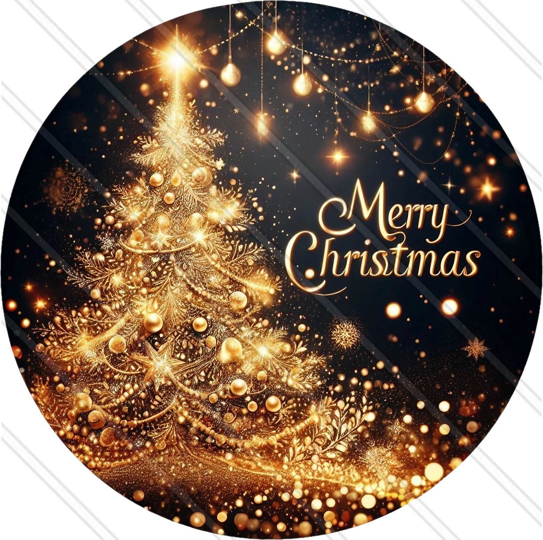 Merry Christmas Sign Gold Christmas Sign Black Christmas Sign Christmas ...