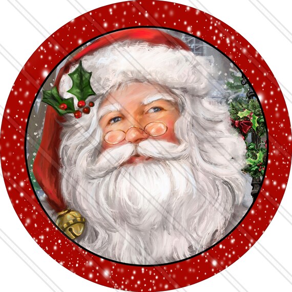 Santa Sign Vintage Santa Christmas Sign Classic Santa - Etsy