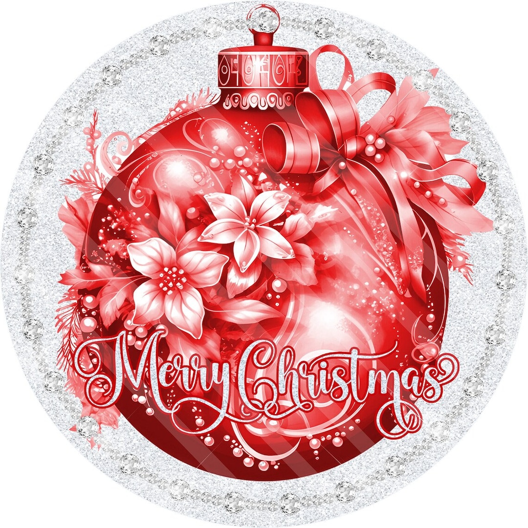 Merry Christmas Sign Red Christmas Sign Christmas Ornament Sign ...