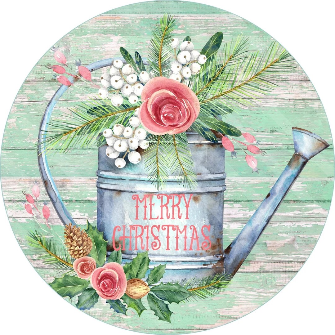 Merry Christmas Sign Pink Christmas Christmas Flower Pail Christmas ...