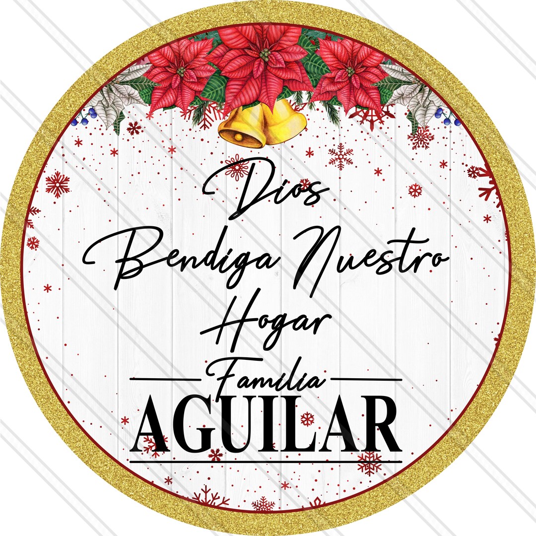 Familia Name Sign Custom Name Sign Last Name Sign Christmas Sign ...