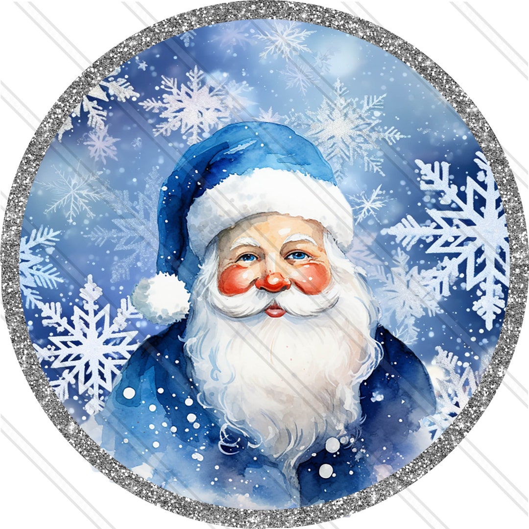 Blue Santa Sign Blue Christmas Sign Santa Claus Sign Merry Christmas ...