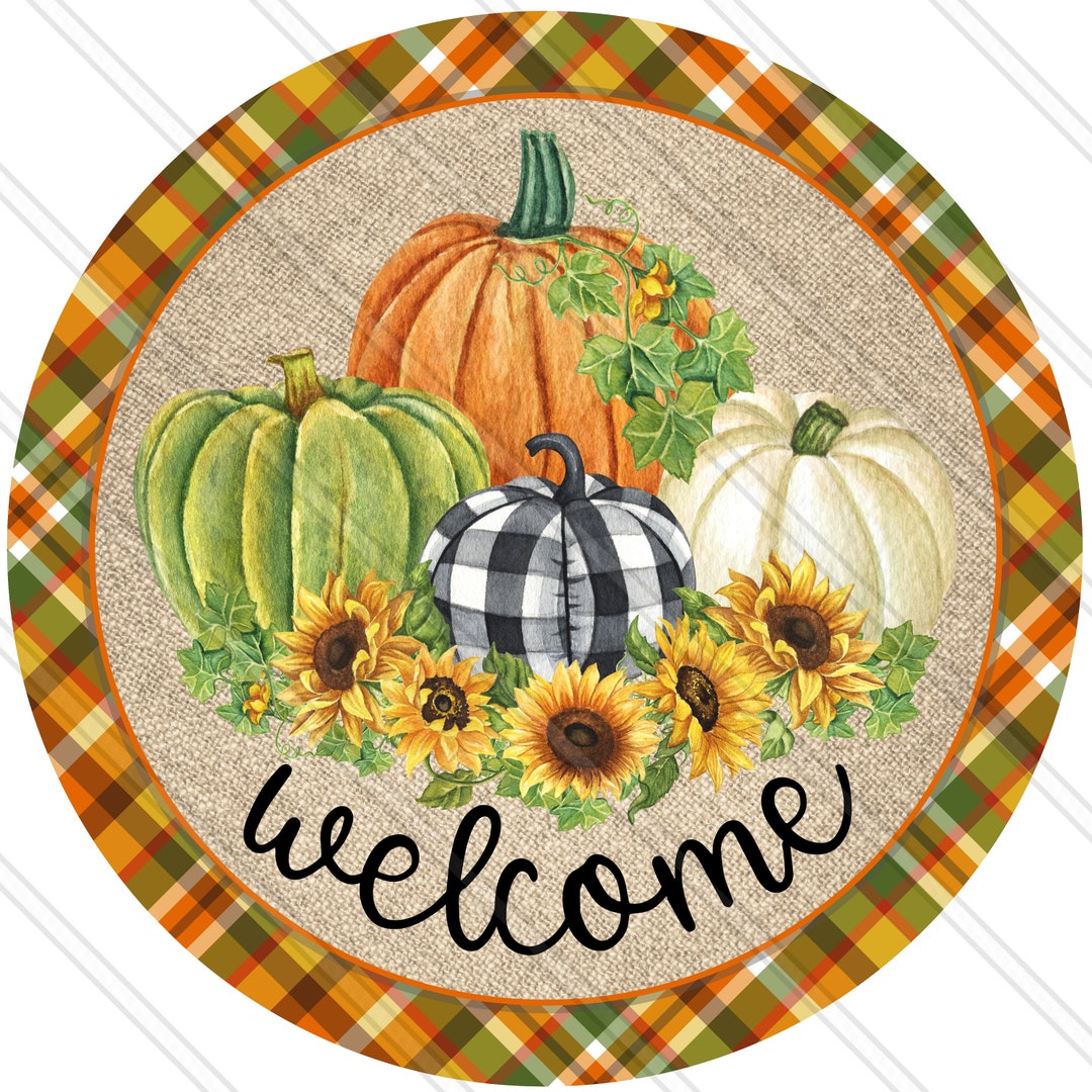 Welcome Fall Sign Pumpkin Sign Fall Sign Autumn Sign Fall Wreath Sign ...