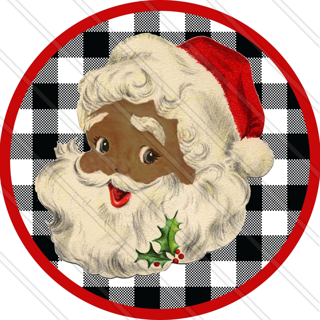 Santa Sign African American Santa Christmas Sign Black Santa Metal ...