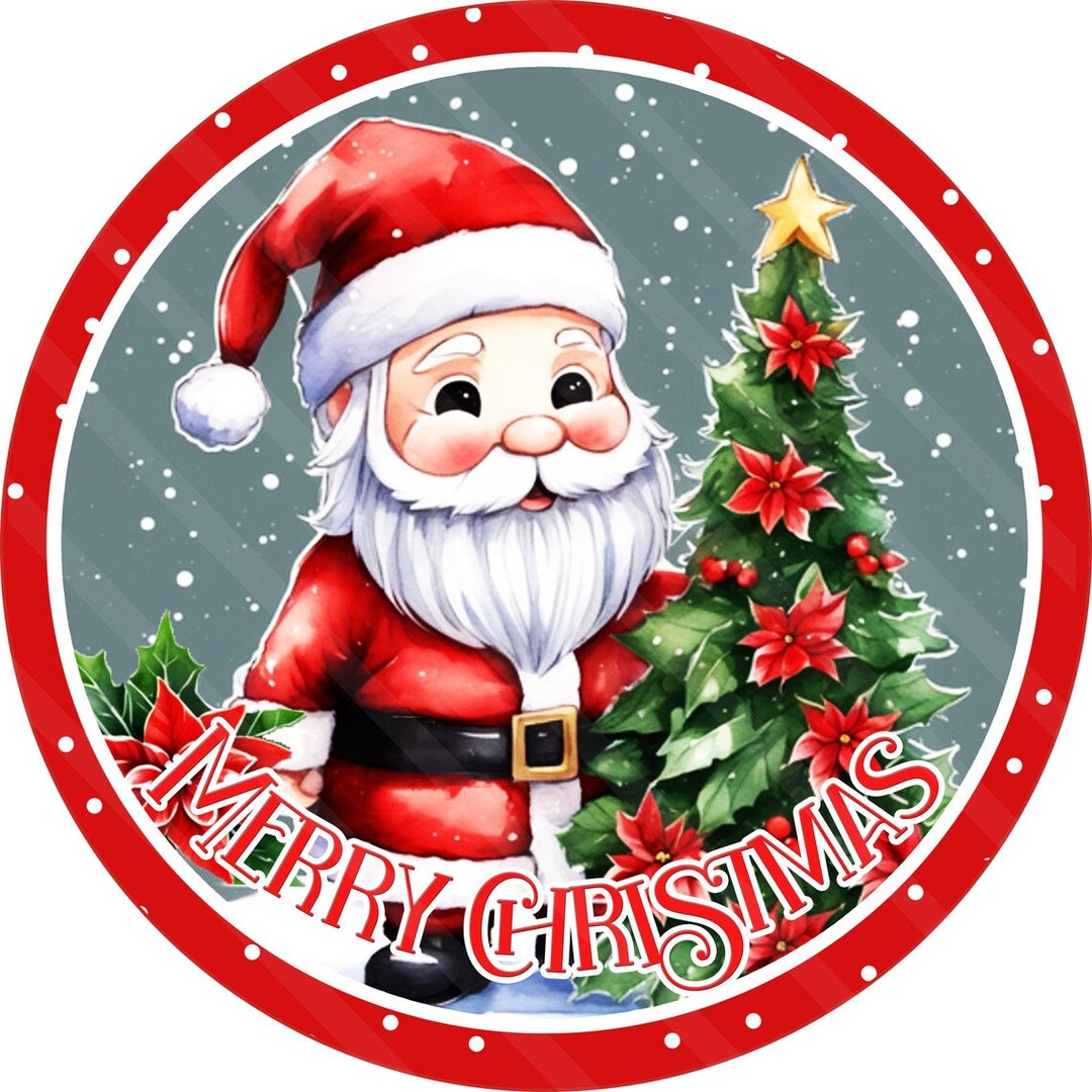 Santa Sign Santa Claus Sign Hohoho Sign Christmas Wreath Sign Christmas ...
