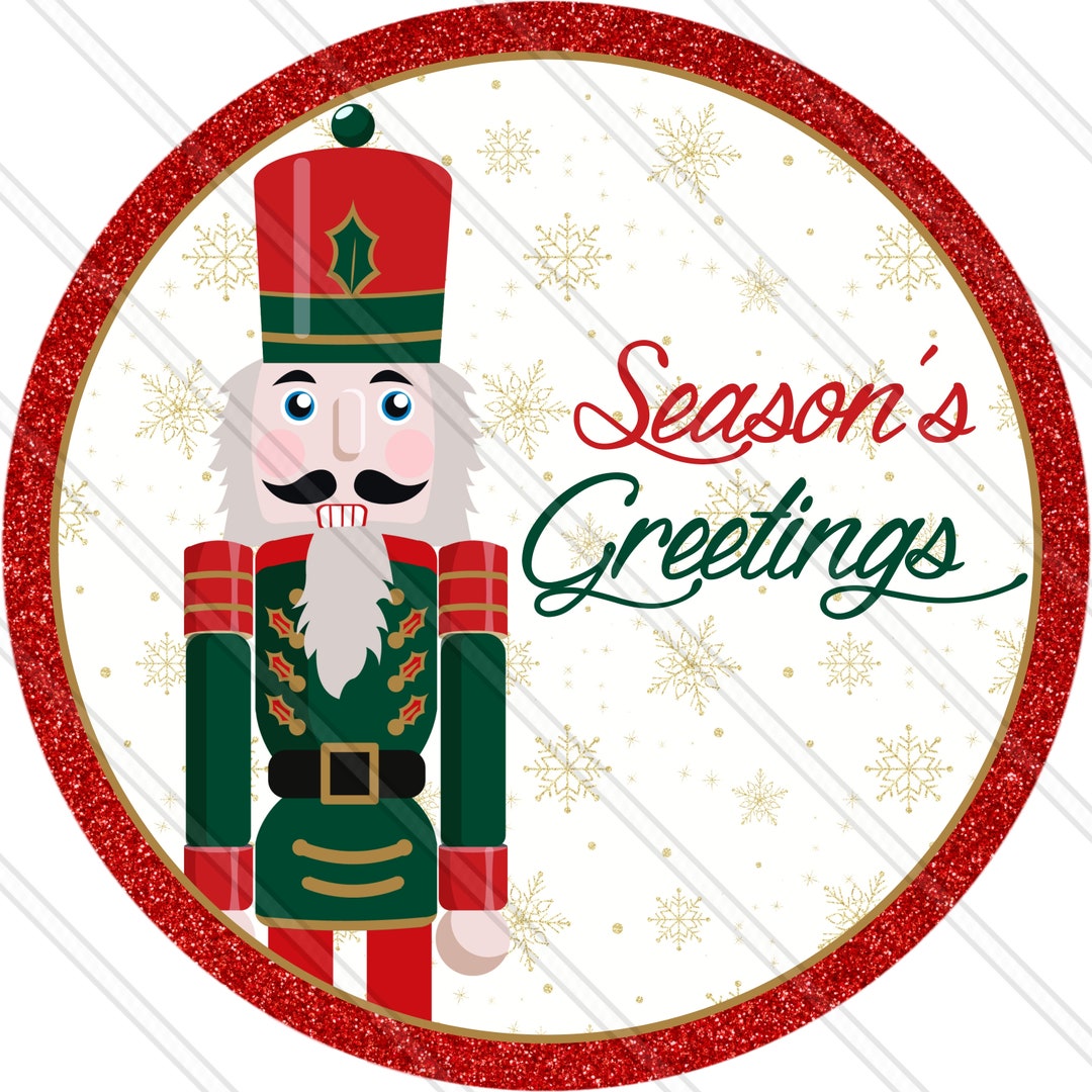 Seasons Greetings Sign Nutcracker Sign Christmas Sign Christmas Wreath ...