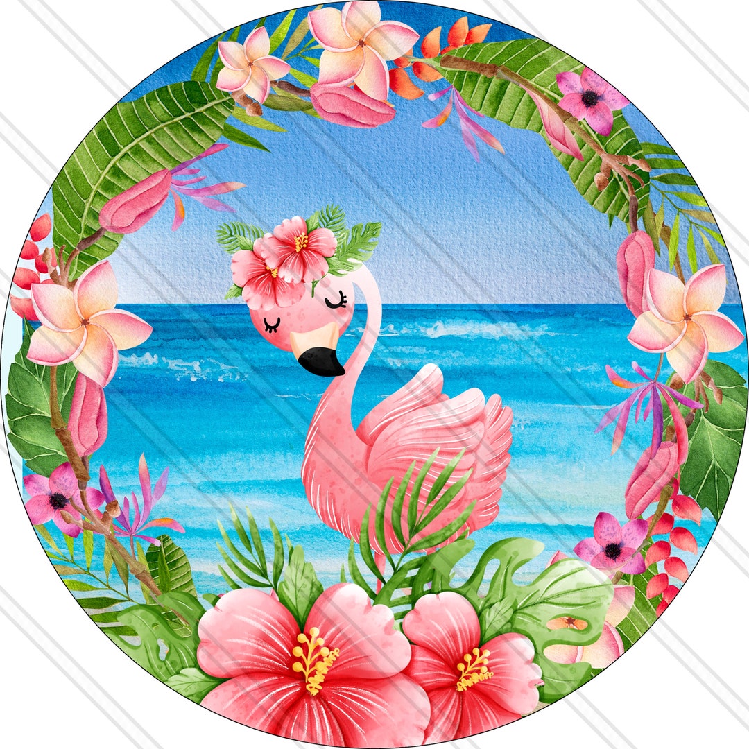 Welcome Flamingo Sign Flamingo Sign Flamingo Wreath Sign Summer Sign ...