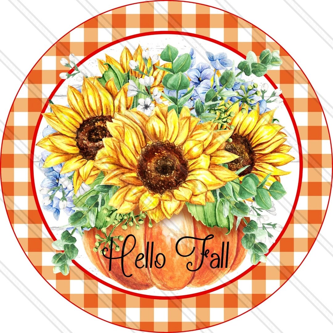 Hello Fall Sign Sunflower Pumpkin Fall Sign Autumn Sign - Etsy