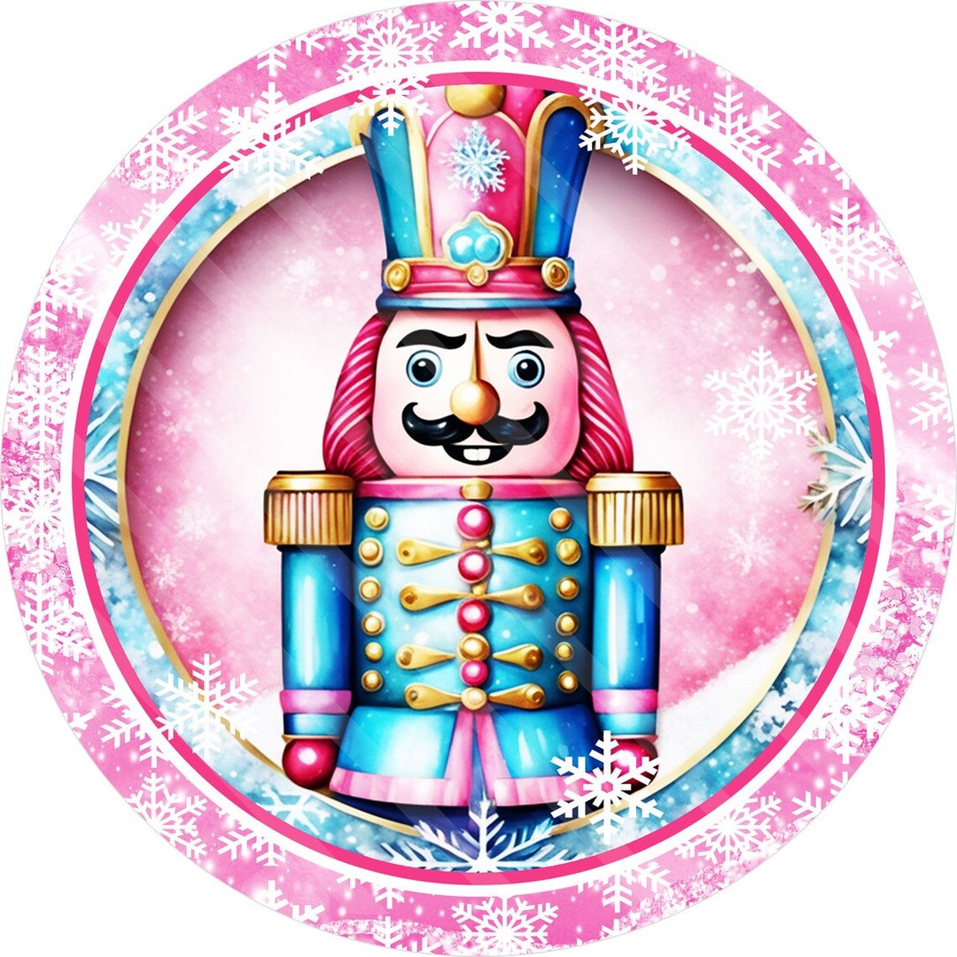 Nutcracker Sign Nutcracker Wreath Sign Blue Christmas Sign Pink ...