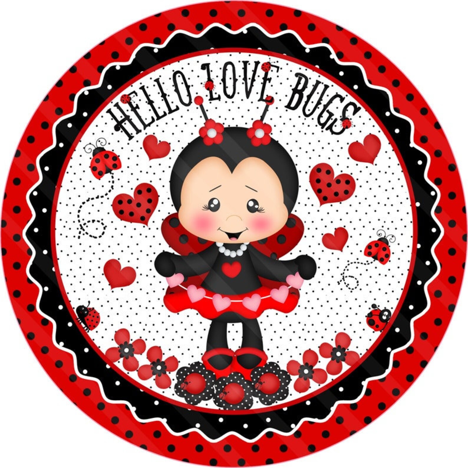 Hello Love Bugs Lady Bug Valentines Sign Valentines Sign - Etsy