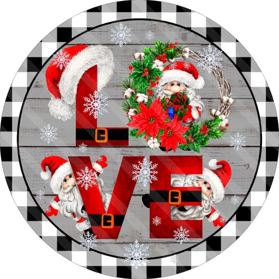 Christmas LOVE Sign Christmas Gnome Christmas Wreath - Etsy