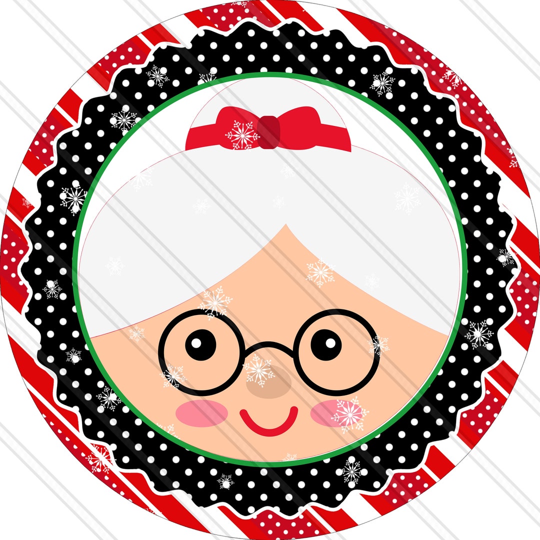 Mrs Claus Face Sign Mrs Claus Sign Christmas Sign Christmas Wreath Sign ...