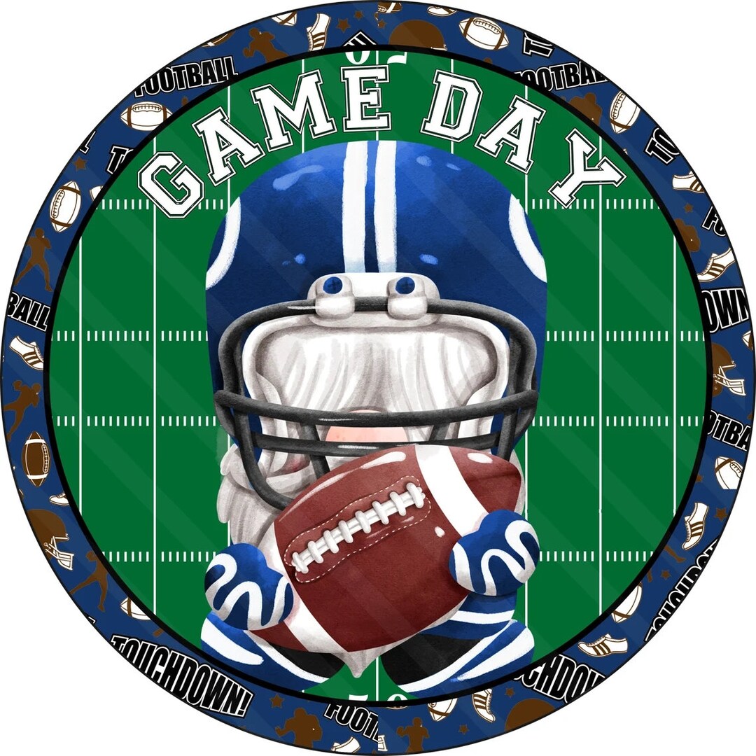 Game Day Sign - Gnome Football Sign - Football Wreath Sign - Sports ...