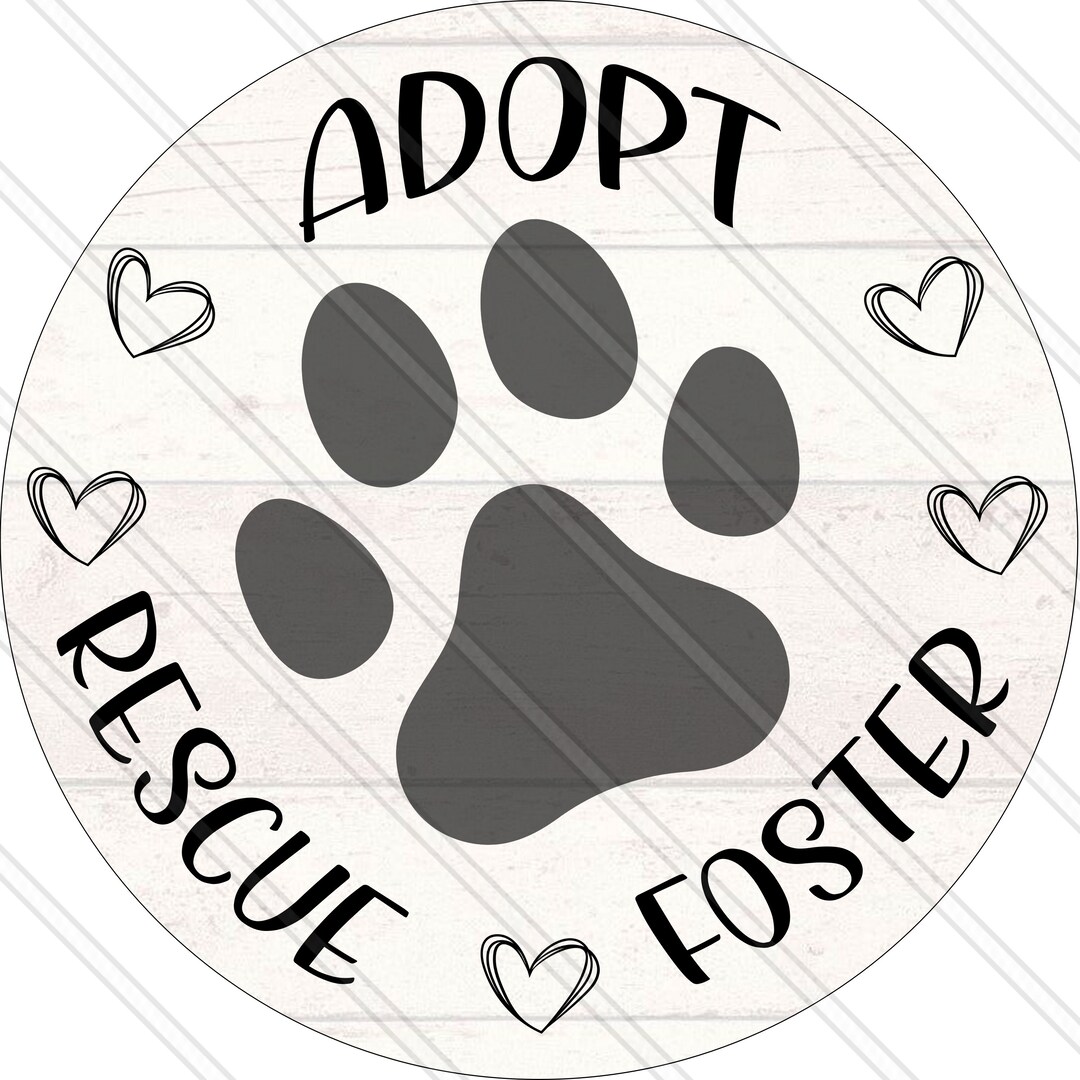 Adopt Rescue Foster Sign - Rescue Dog Sign - Dog Owner Sign - Dog ...
