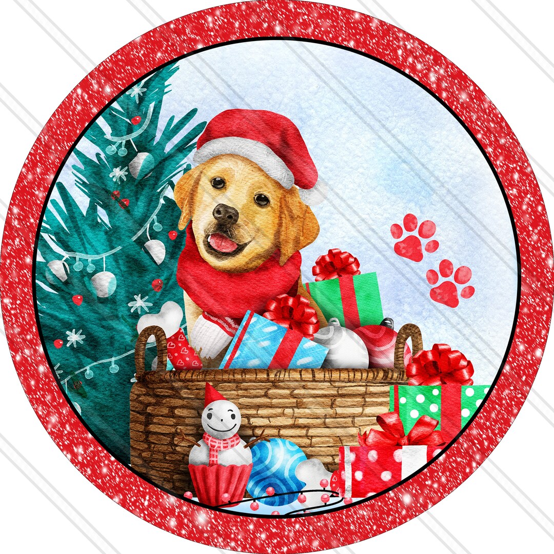 Christmas Dog Sign Christmas Dog Christmas Wreath Sign Christmas Sign ...