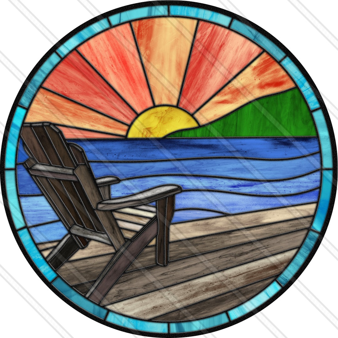 Lakeview Sign Stained Glass Lake Sign Stained Glass Sign Summer Sign ...