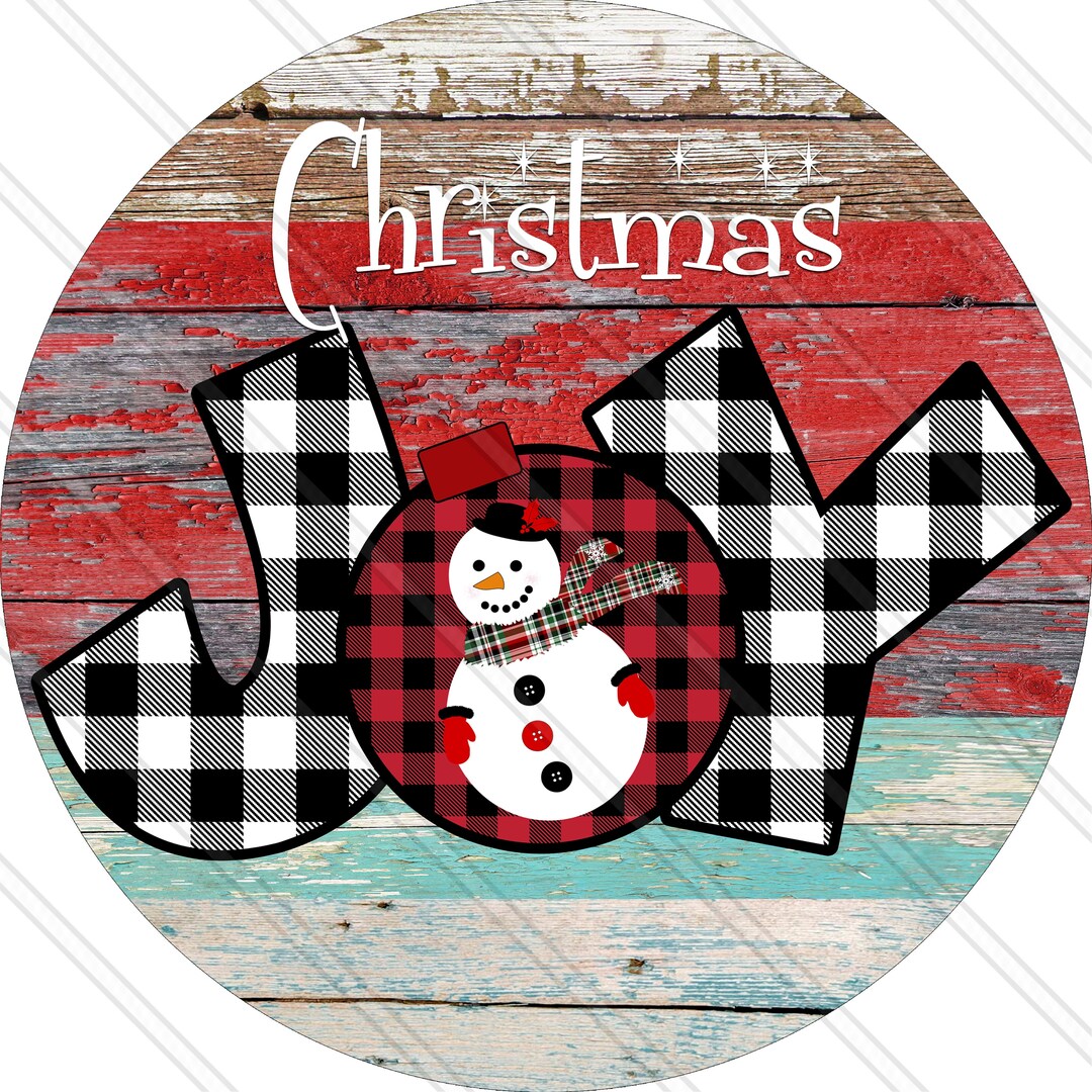 Christmas Joy Sign Snowman Joy Rustic Christmas Rustic Wood Look ...