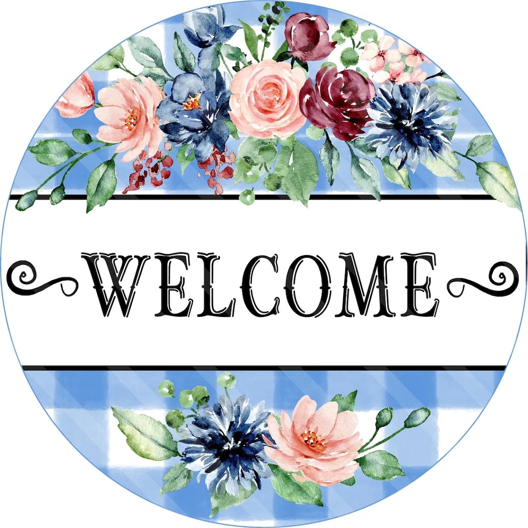 Welcome Sign Floral Welcome Sign Everyday Door Decor Everyday Sign ...