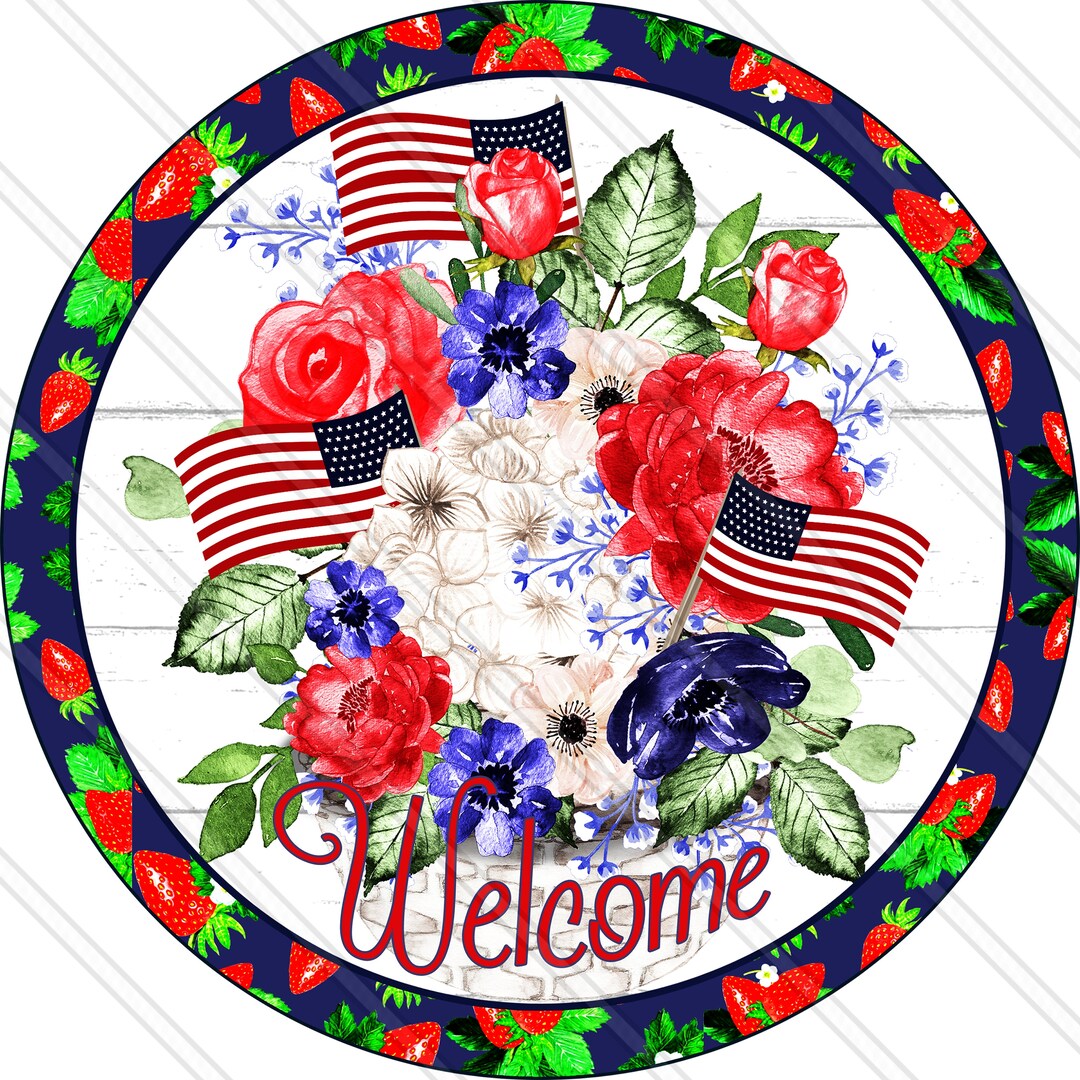 Patriotic Welcome Sign Patriotic Home Stars and Stripes 4th of July ...