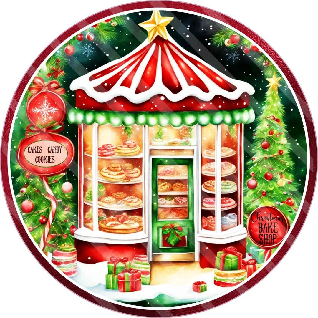 Bake Shop Sign Christmas Bakery Sign Christmas Cake Shop - Etsy