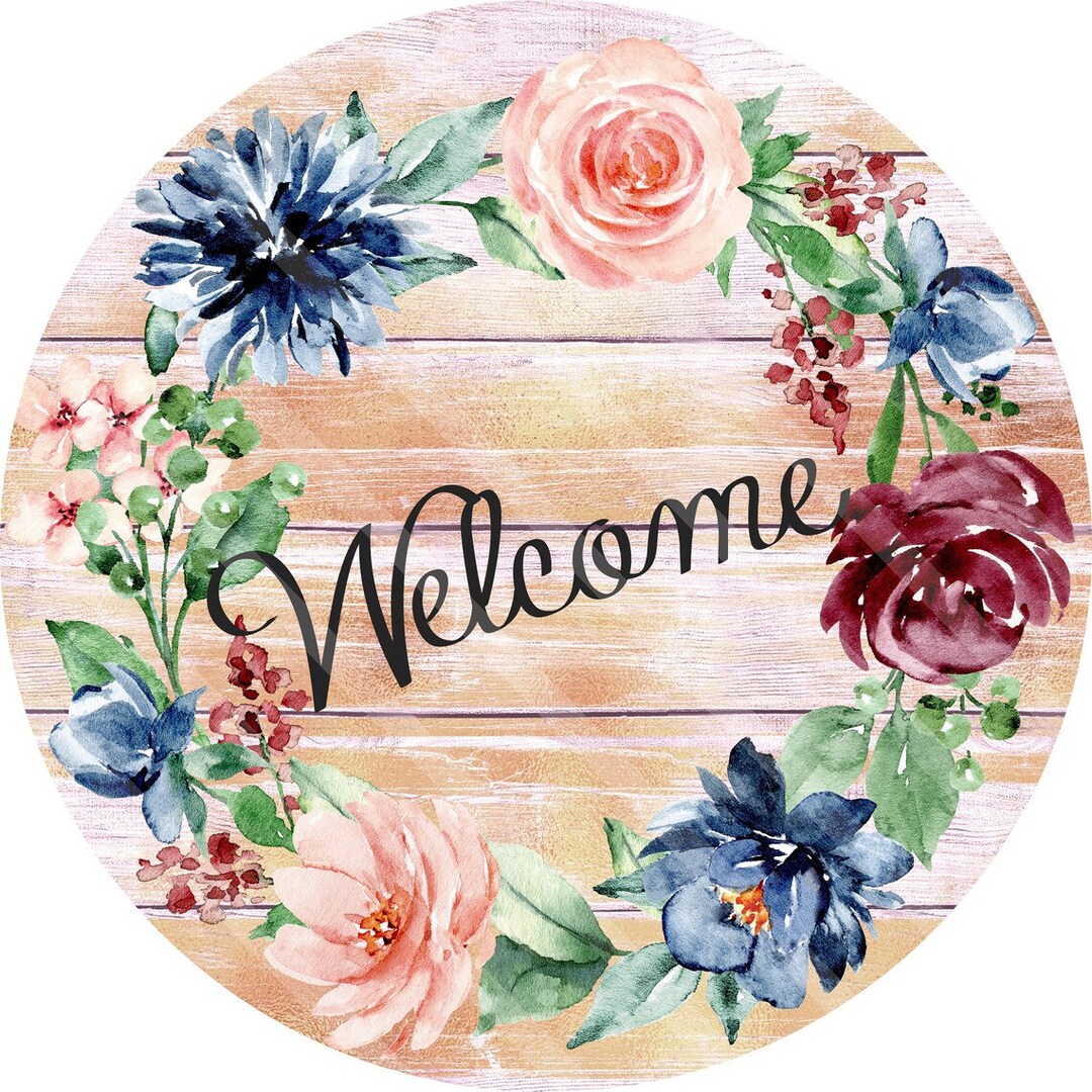 Welcome Sign Floral Welcome Sign Everyday Door Decor Everyday Sign ...