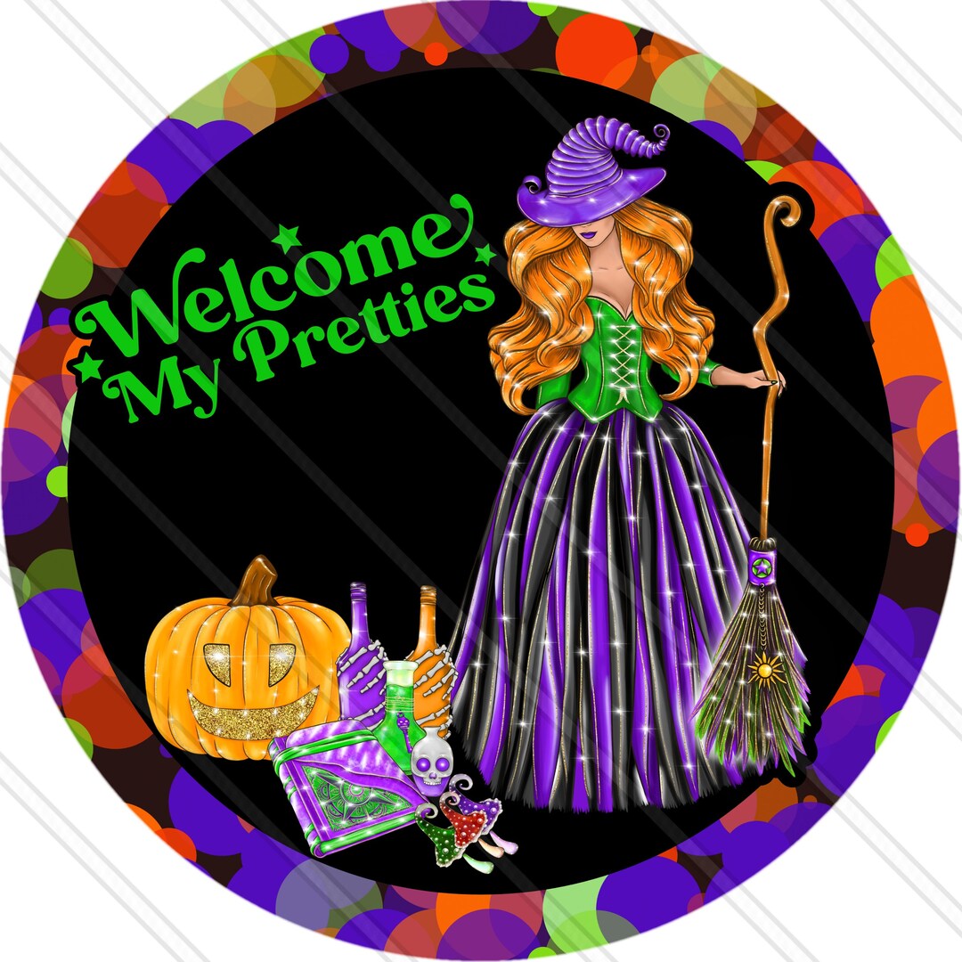 Welcome My Pretties Halloween Sign Pretty Witch Sign Witches Brew Metal ...