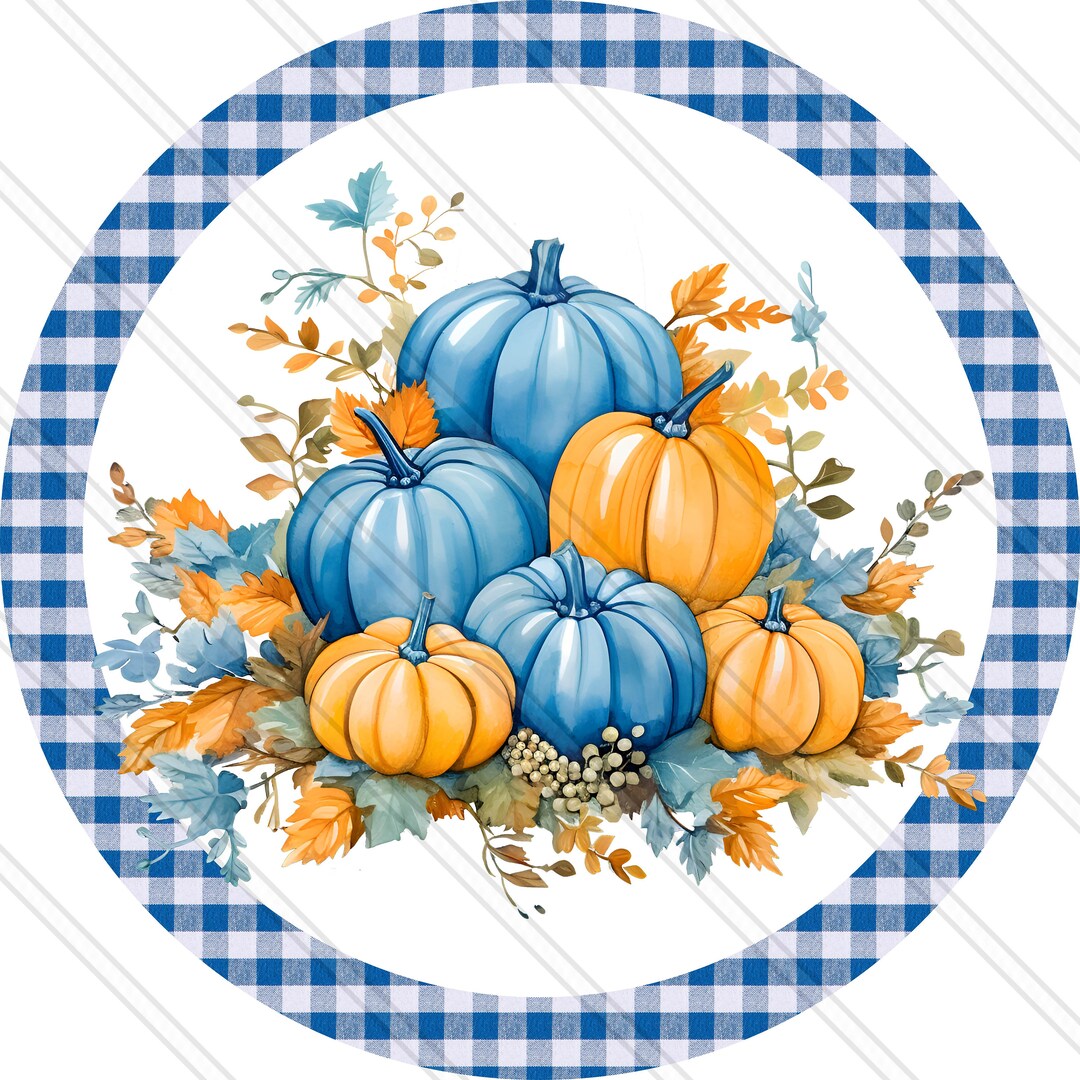 Blue Pumpkins Sign Blue Fall Sign Pumpkin Sign Autumn Sign Fall Wreath ...