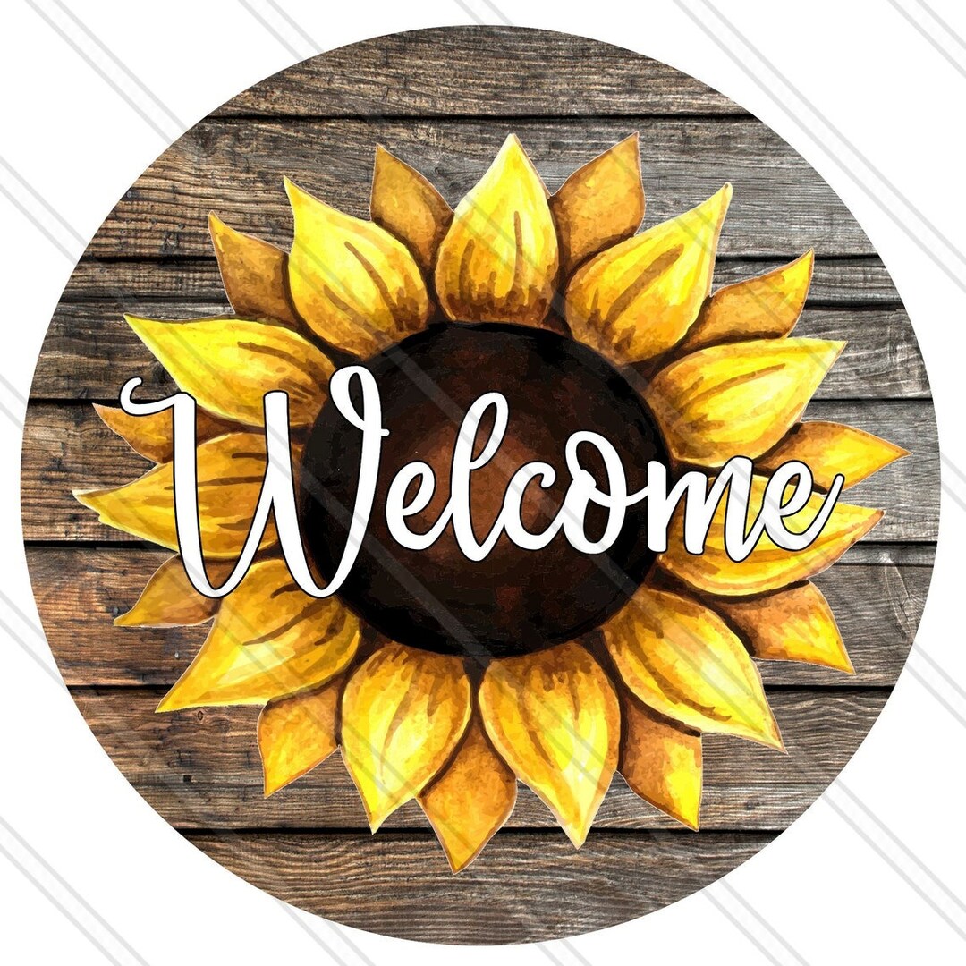 Welcome Sunflower Sign - Shiplap Sign - Dark Wood Look - Metal Sign - Etsy