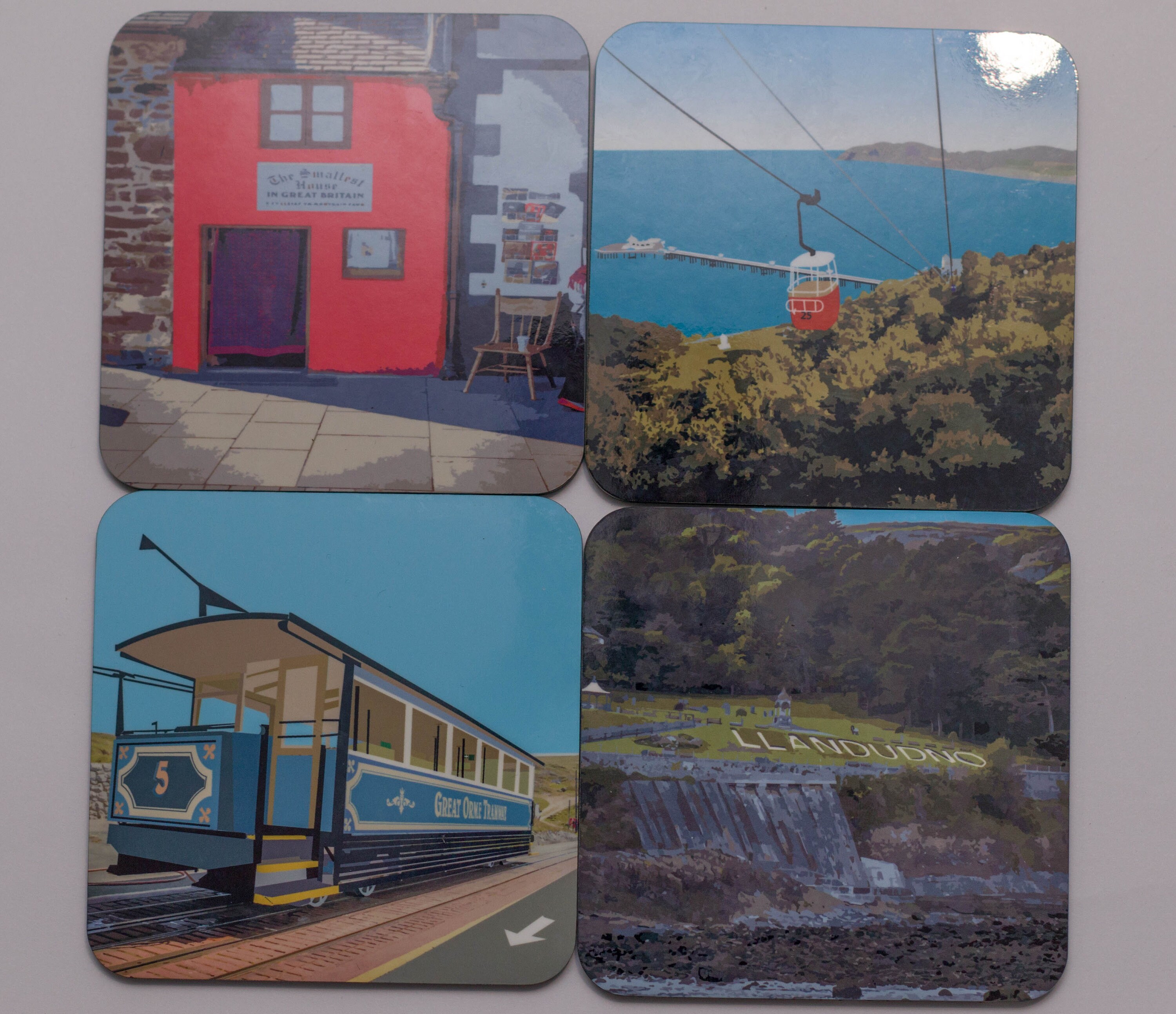 Hand Drawn Llandudno North Wales Pop Art Coasters. Unique Gift for ...