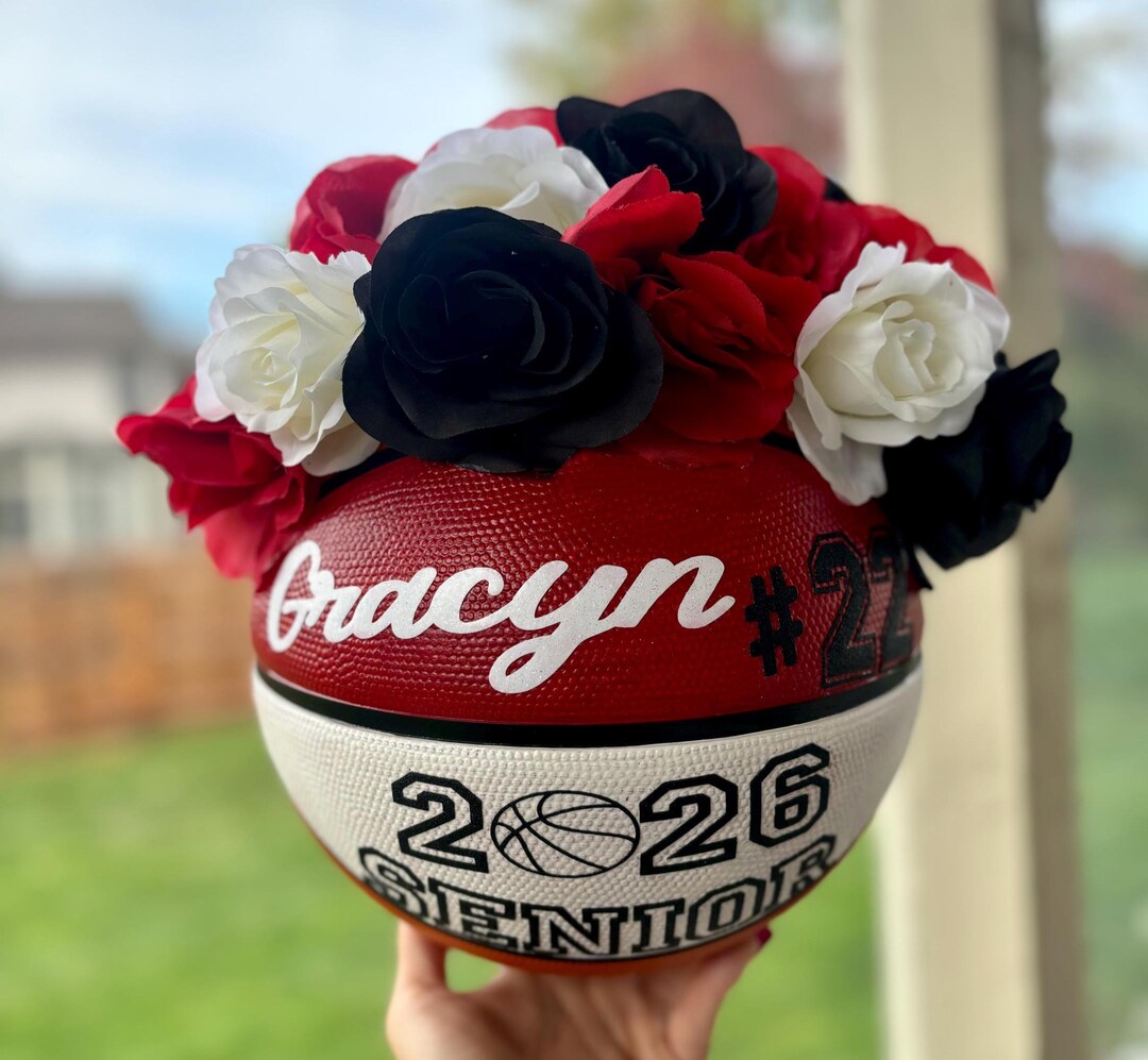 Senior Night Basketball Flower Arrangement | Personalized Team Gift ...