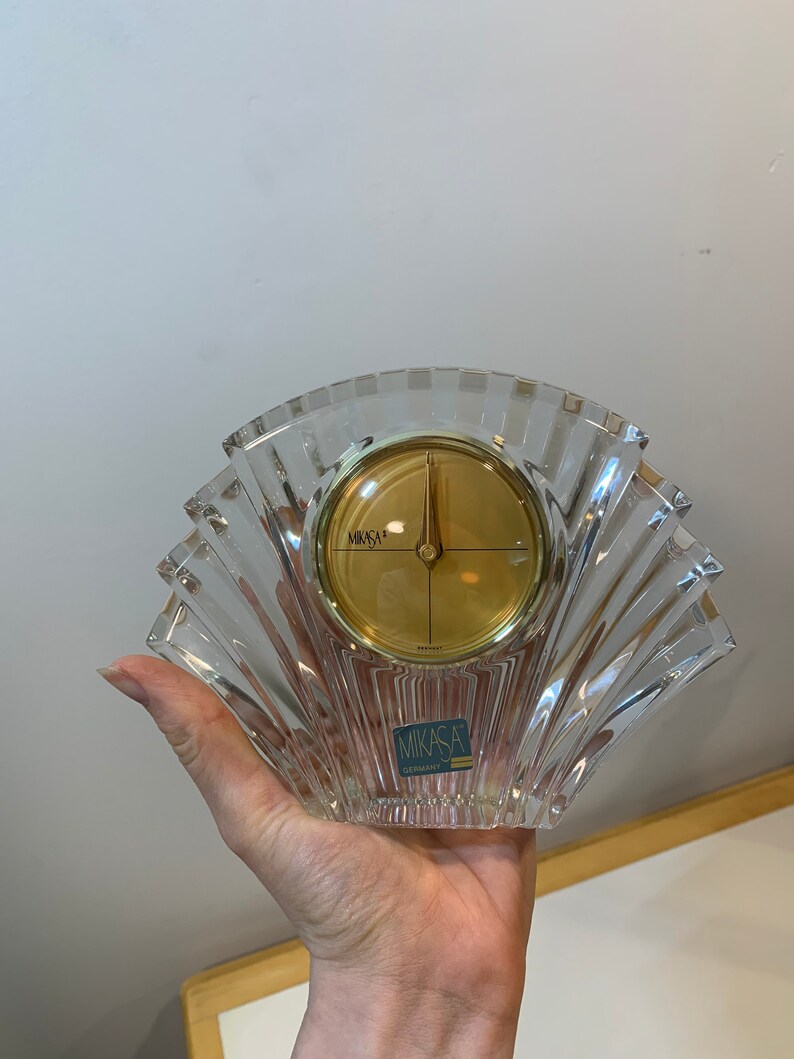 Mikasa Crystal Shell Fan Art Deco Clock - Etsy Canada
