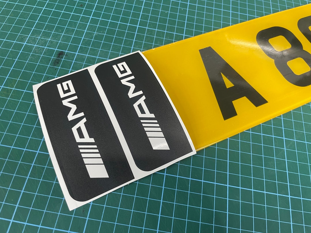 Mercedes Benz AMG Number Plate Badges Pair Adhesive Stick On - Etsy