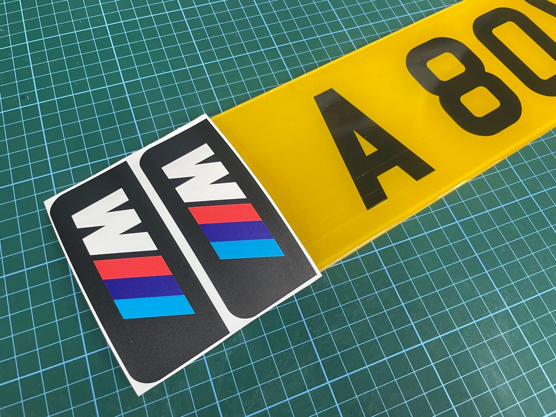 BMW M Sport Number Plate Badges Pair Adhesive Stick On - Etsy UK