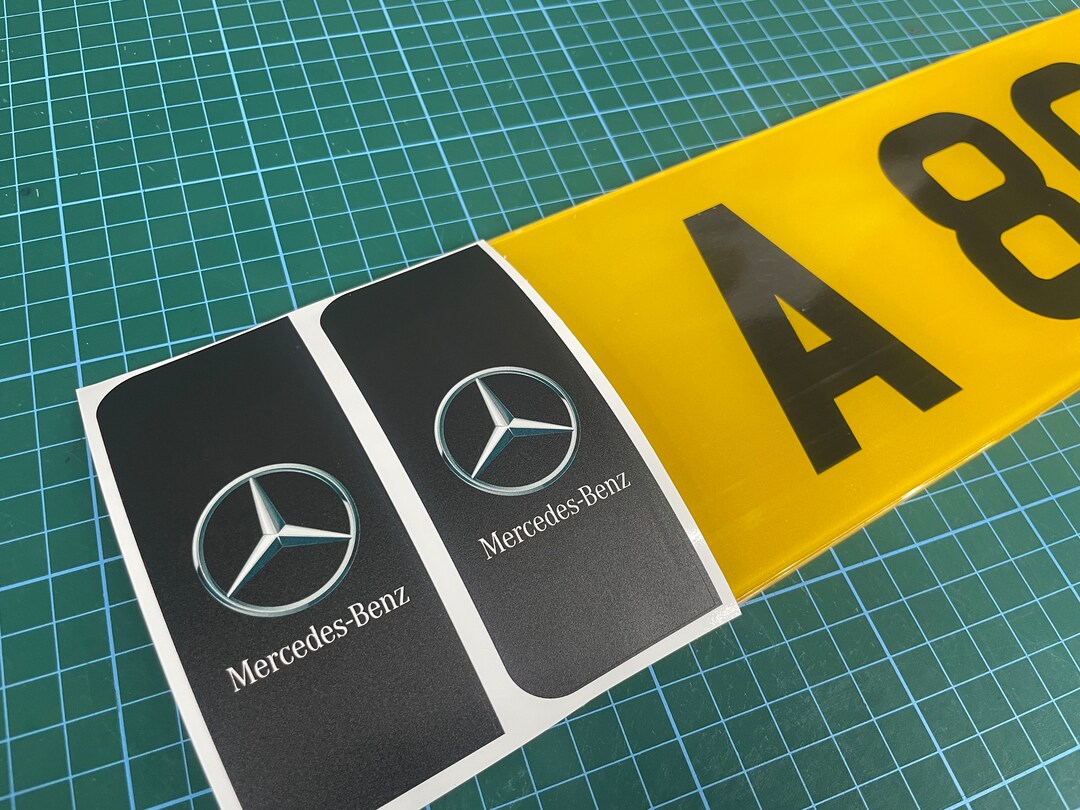 Mercedes Benz Number Plate Badges Pair Adhesive Stick On - Etsy UK