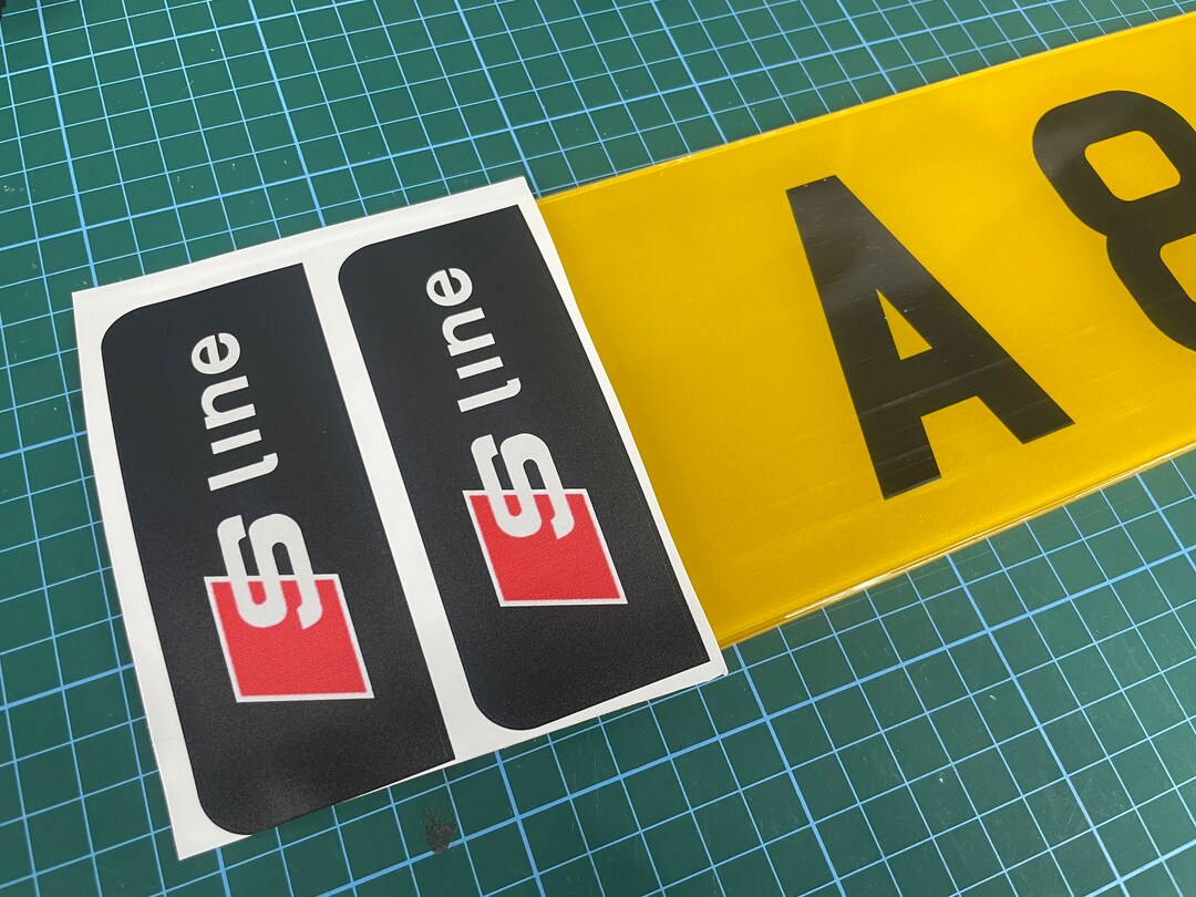 Audi S Line Number Plate Badges Pair Adhesive Stick On - Etsy