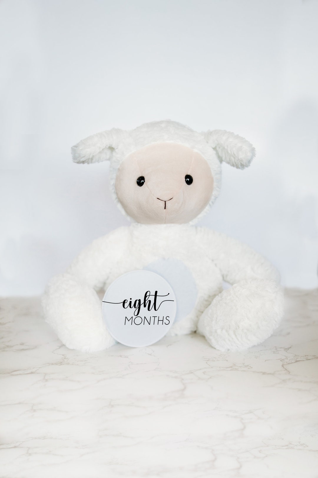 Baby Lamb Stuffed Animal Milestone Sign, Personalized Stuffed Animal ...