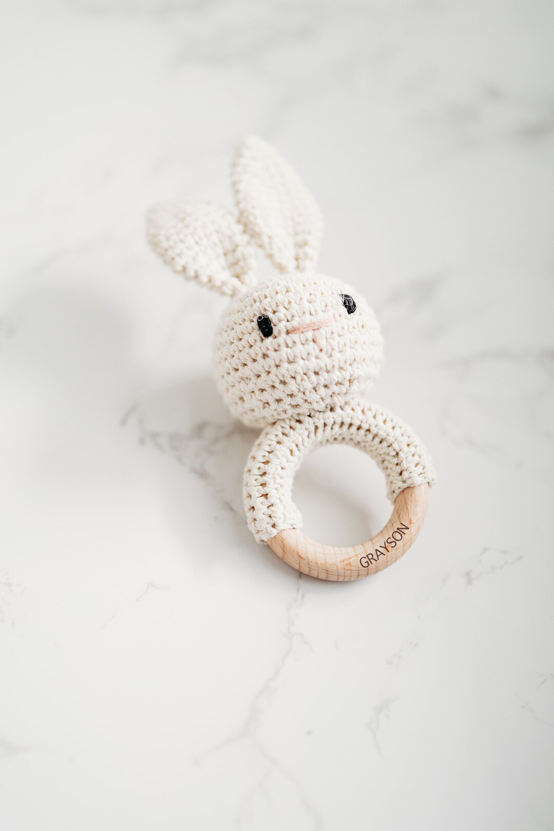 Personalized Crochet Rattle, Animal Rattle, Baby Keepsake, Baby Gift ...