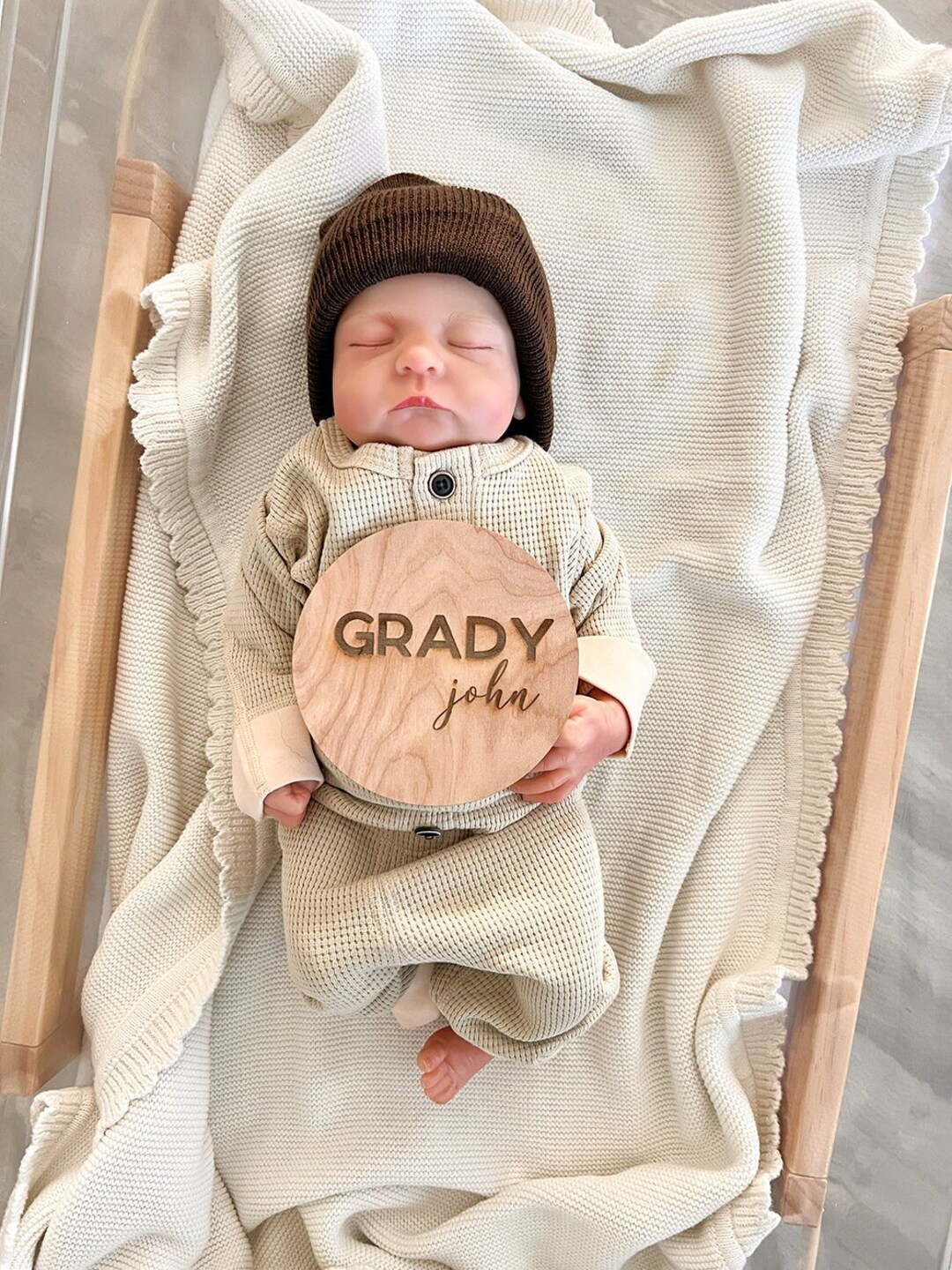 Wooden Baby Disc, Wooden Name Disc, Baby Name Sign, Birth Stat Sign ...