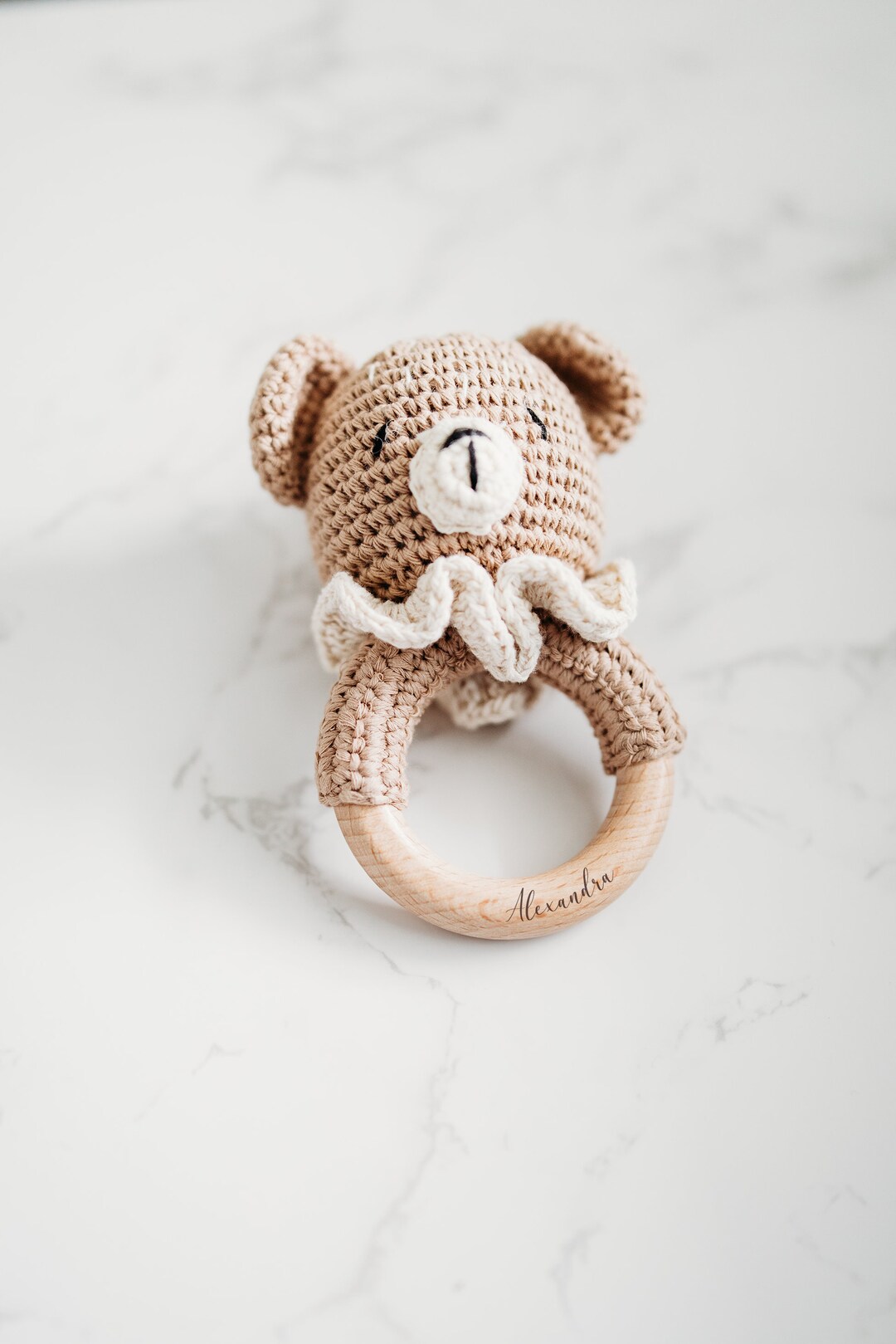 Personalized Crochet Rattle, Animal Rattle, Baby Keepsake, Baby Gift ...