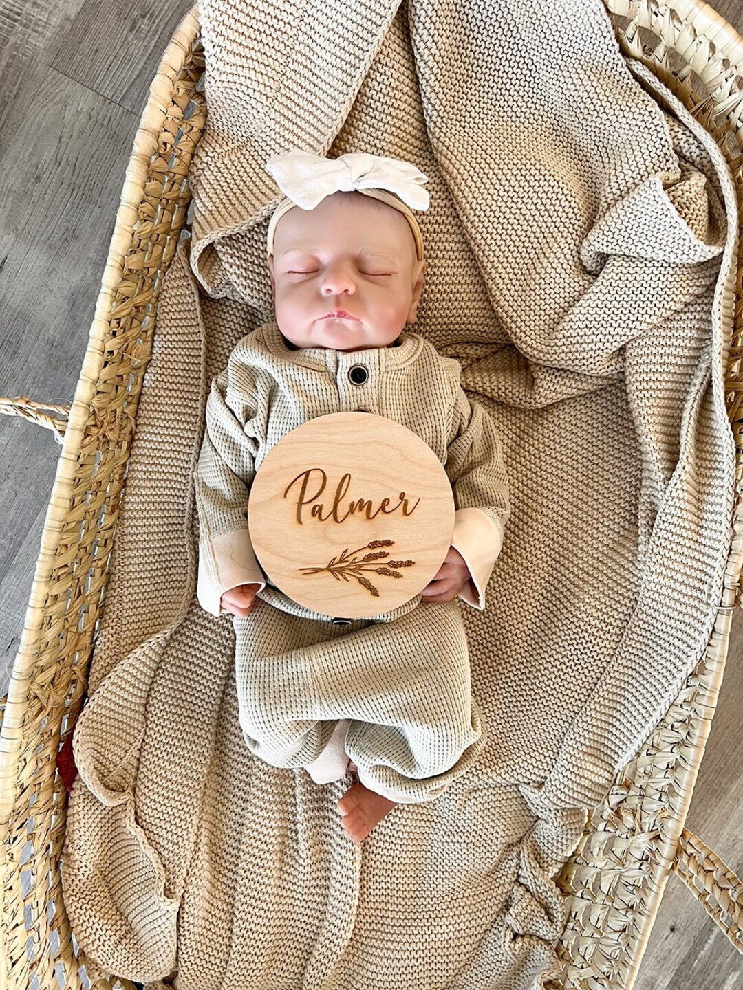 Wooden Baby Disc, Wooden Name Disc, Baby Name Sign, Birth Stat Sign ...