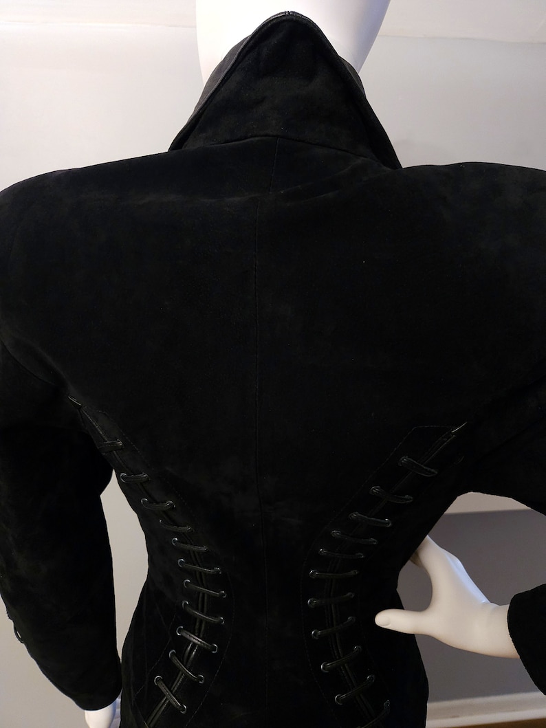 80s Vintage Genuine Leather Suede Goth Bodycon Dress XXS - Etsy