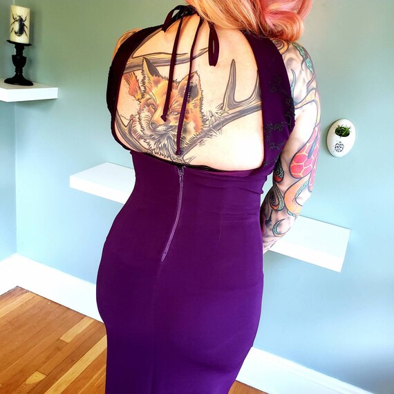 90s Beaded Goth Bodycon Dress - Gem