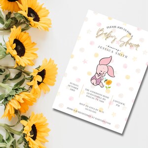 Piglet Baby Shower Invitation: Classic Pooh, Gender Neutral (digital ...