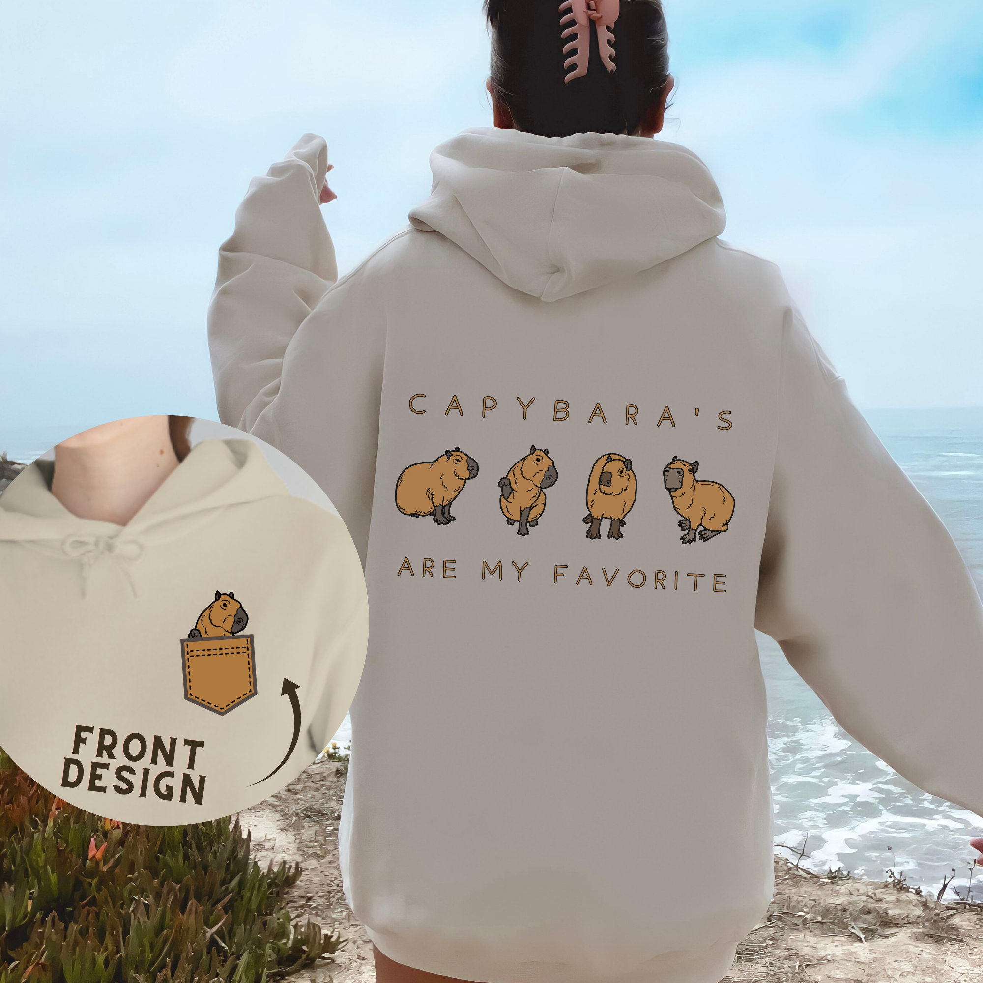 Capybara Hoodie Capybara Hoodie Capybara Animal Lover Hoodie Capybara ...